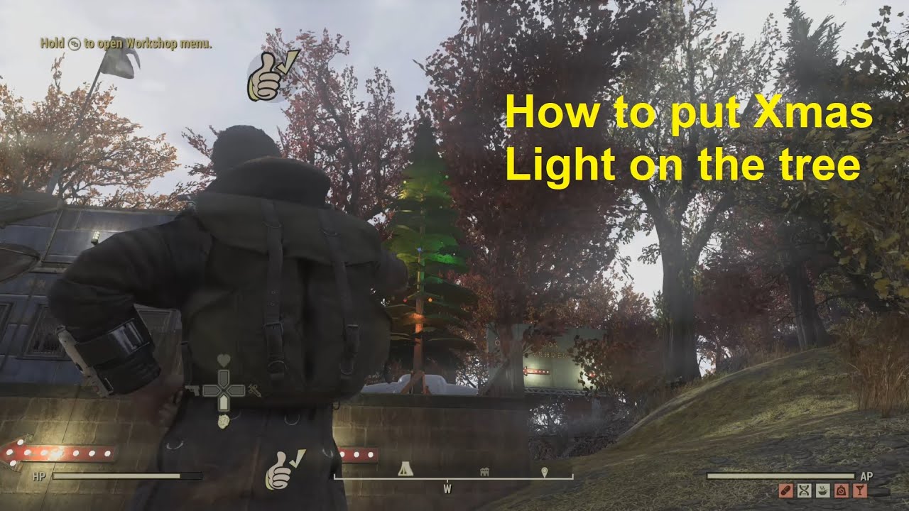 Fallout 76 how to put lights on the Christmas tree,quick guide. - YouTube