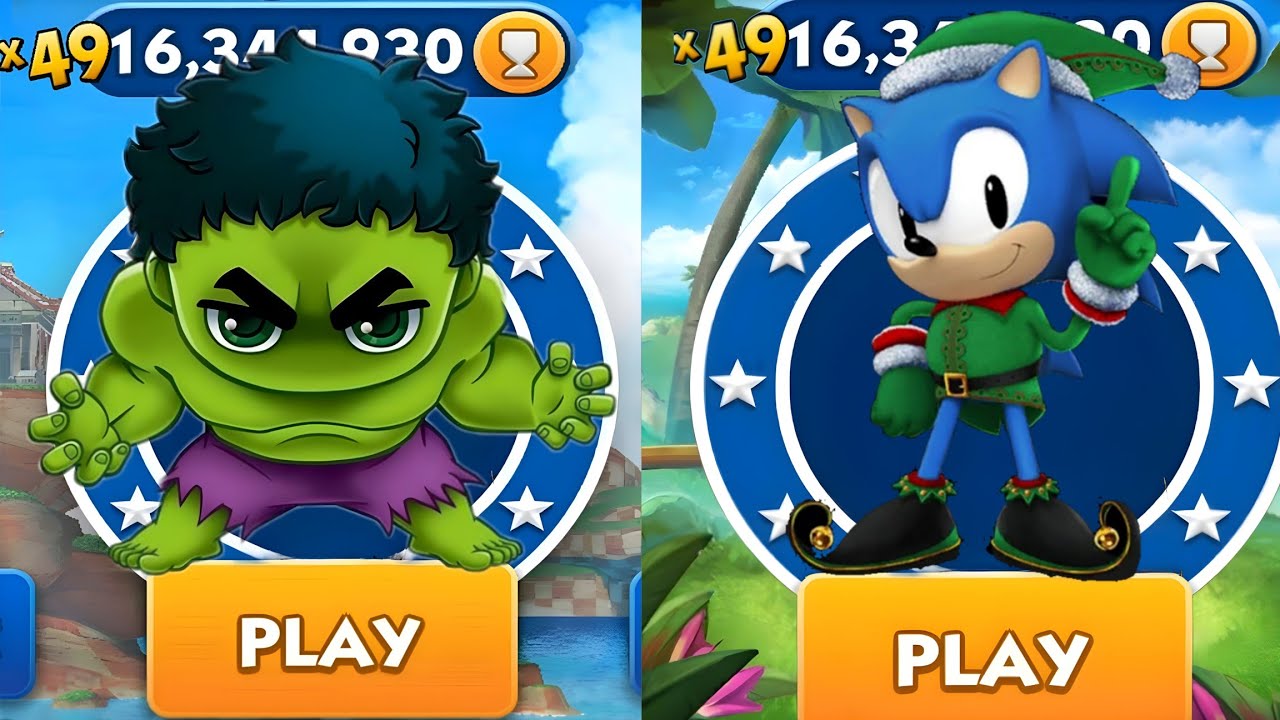 Sonic Dash - Hulk Run VS Elf Classic Sonic _ Movie Sonic vs All Bosses ...