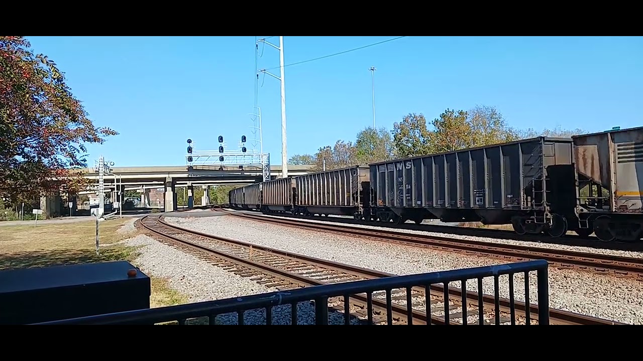 NS empty coal hopper train crosses park ave (norfolk) and through ...