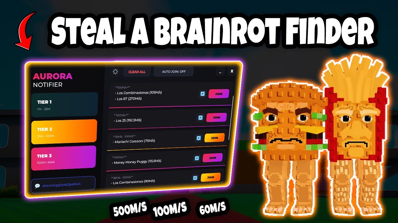 Steal A Brainrot Finder 🔥 Aurora Joiner Pet Finder Best Brainrot Finder ...
