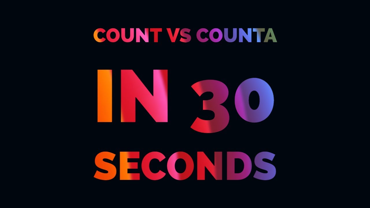 Excel In A Minute Difference Btwn COUNT Vs COUNTA In 30 Sec Super Excel Basics Series excel-in-a-minute-difference-btwn-count-vs-counta-in-30-sec-super-excel-basics-series