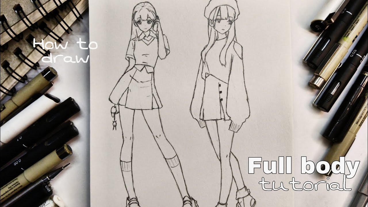 Full body tutorial | how to draw anime girl full body easy tutorial ...