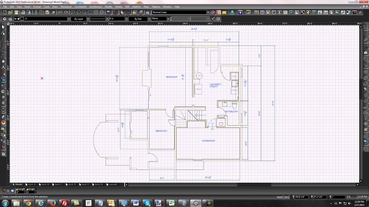 test DWG into arch template - YouTube