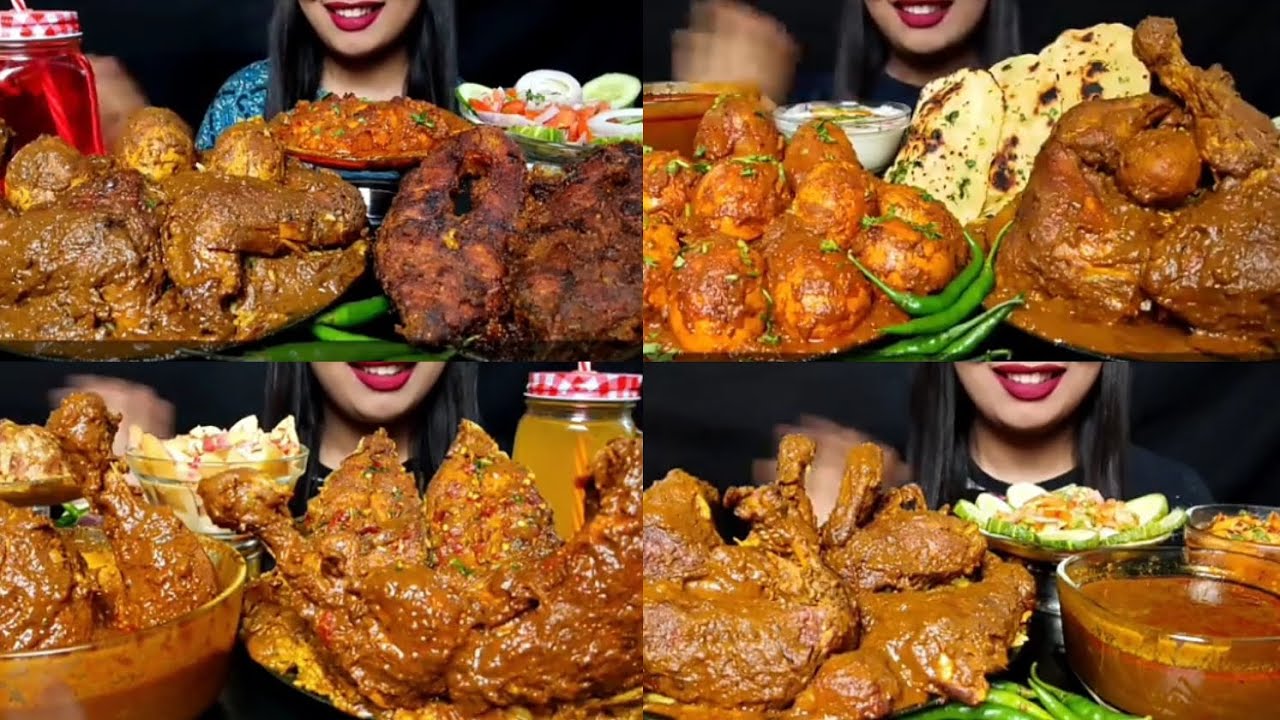 MUKBANG INDIA EATING SPICY CHICKEN CURRY EGG CURRY WHOLE CHICKEN ...