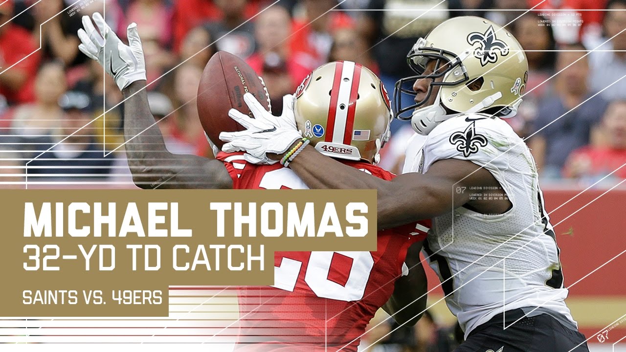 Michael Thomas' Crazy Over-the-Defender Catch for a TD! | Saints vs ...