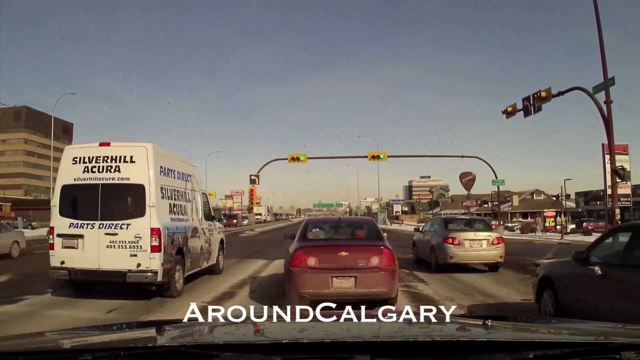 Driving Calgary South Macleod Trail to Downtown - YouTube