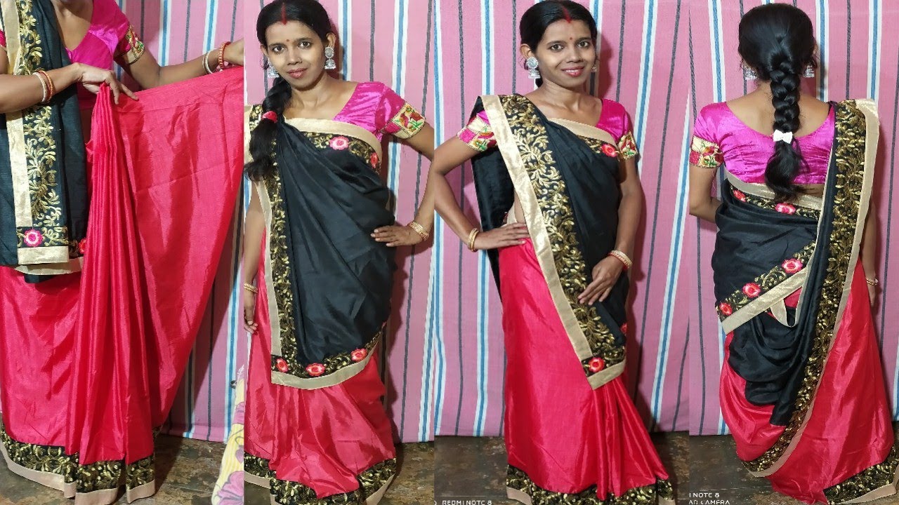 How to wear GARWA 'STYLE SAREE' गुजराती "गरवा स्टाइल " में साड़ी को इस ...