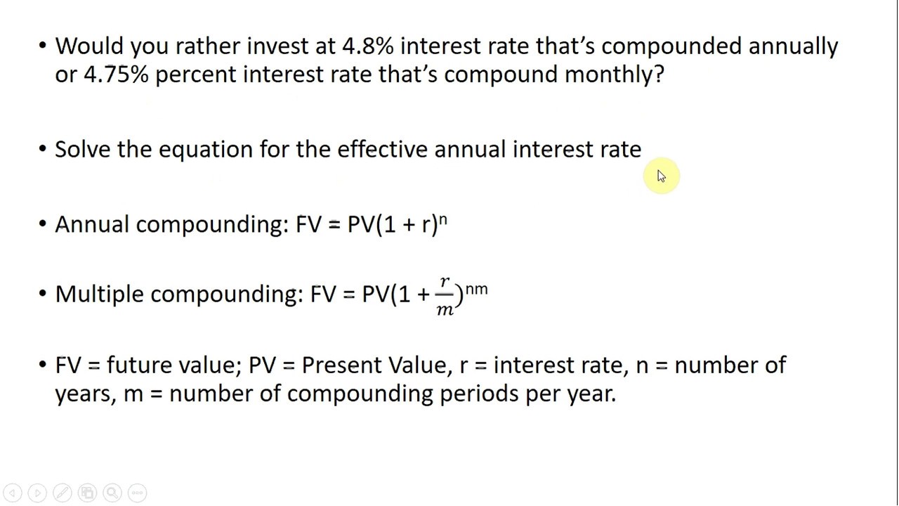 How To Solve For The Effective Annual Interest Rate YouTube