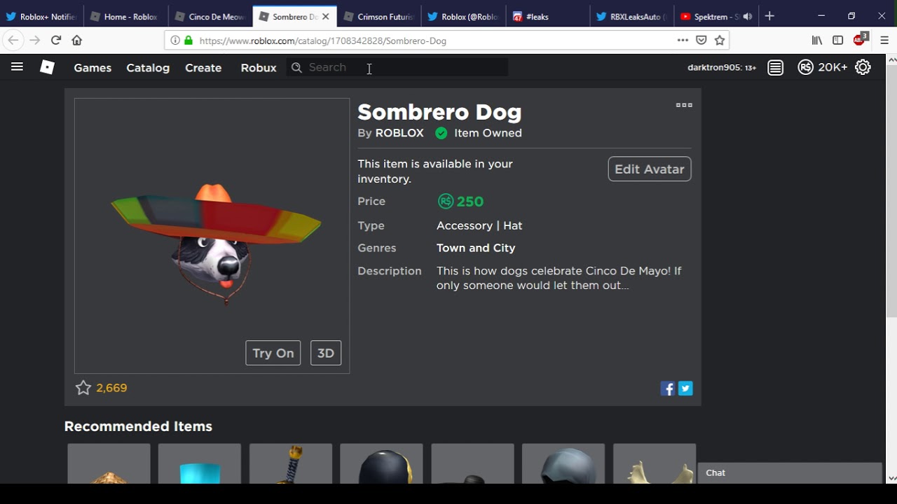 Cinco De Meowo And Sombrero Dog | Roblox Cinco De Mayo - YouTube