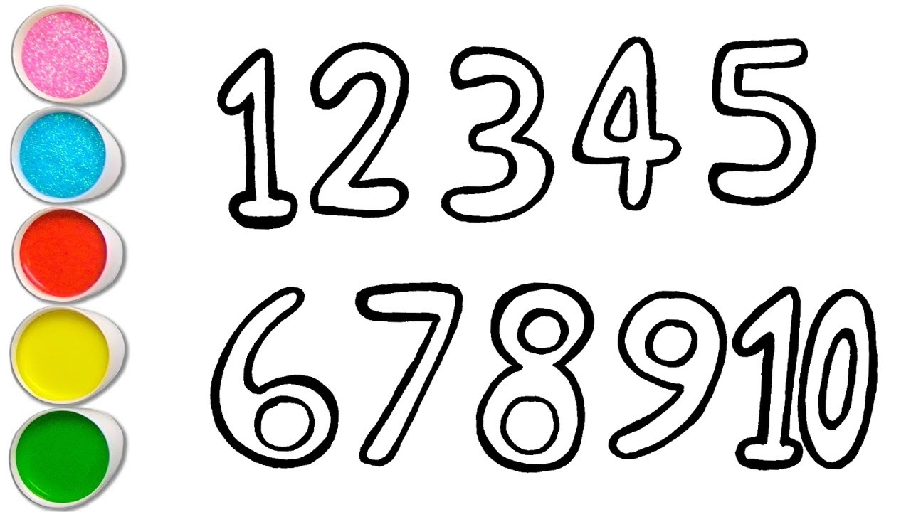 Draw and Color the Numbers from 1 to 10 | Learn Colors and Numbers ...