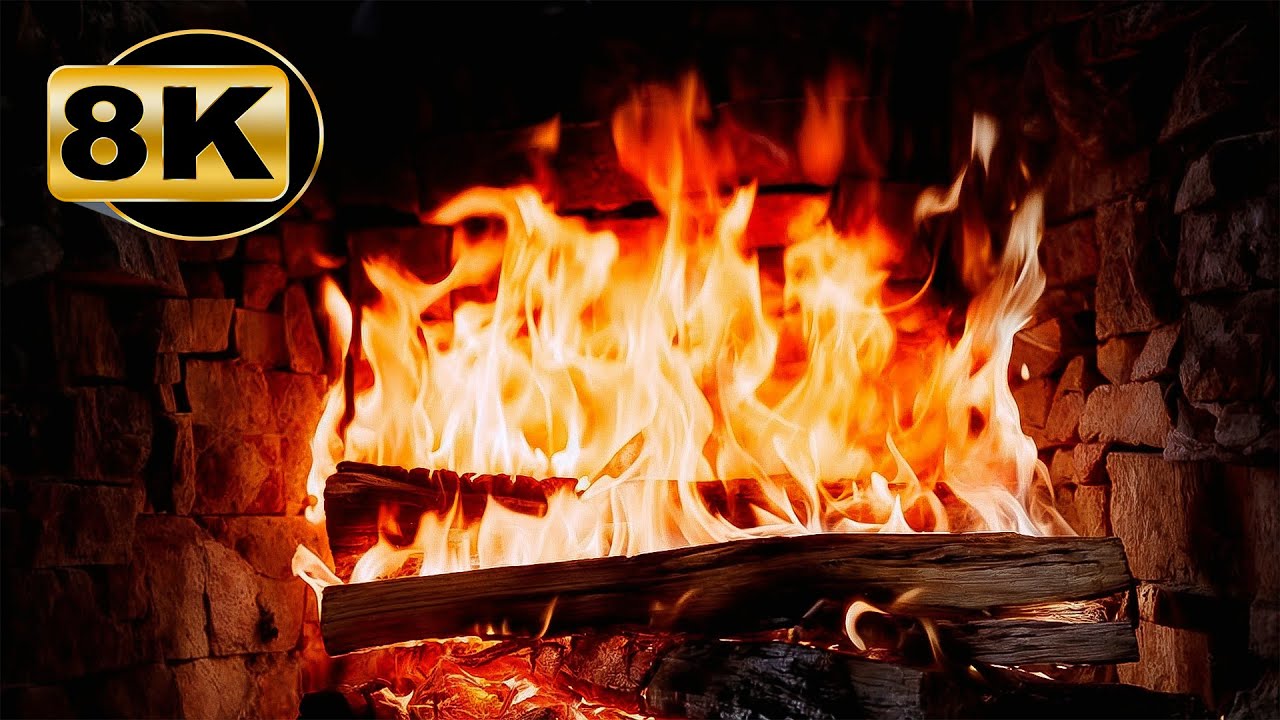 🔥 RELAXING CHRISTMAS FIREPLACE 8K 🔥 COZY CRACKLING WOOD IN FIREPLACE ...