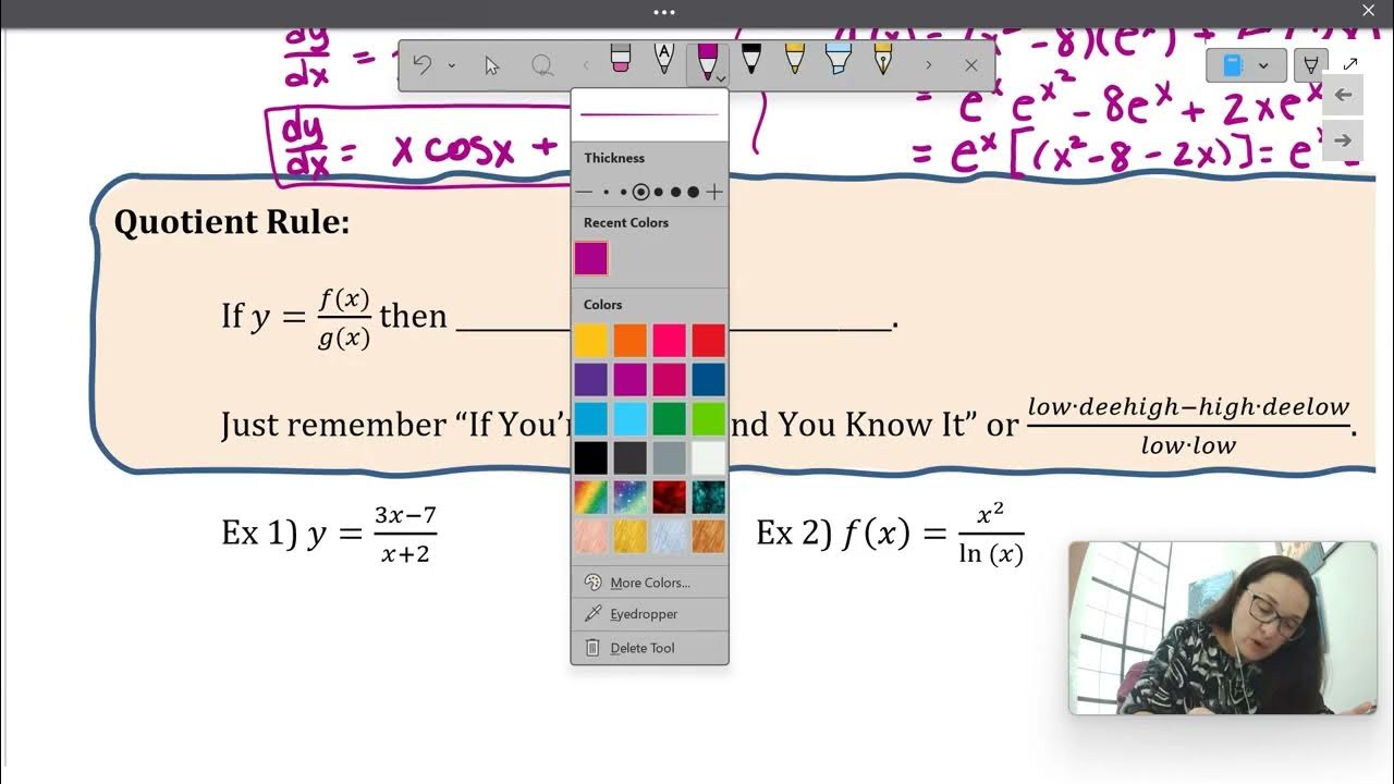 Product & Quotient Rule & Derivs Using Function Notation Unit 2 Lesson 5 - YouTube