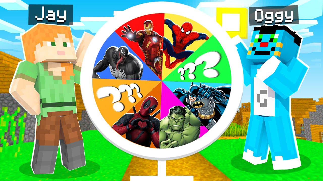 Minecraft 1v1 Superhero Wheel Race With Oggy! - YouTube