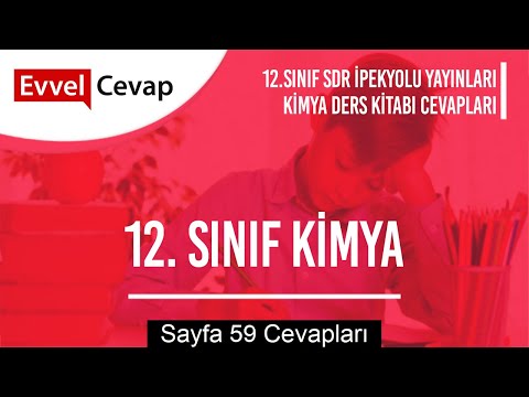 12. Sınıf SDR İpekyolu Yayıncılık Kimya Ders Kitabı Sayfa 59 Cevabı
