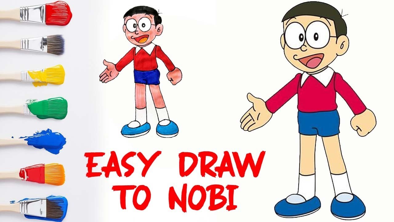 How to Easy drawing a nobi/ / easy and beautiful drawing #faraazfundraw ...