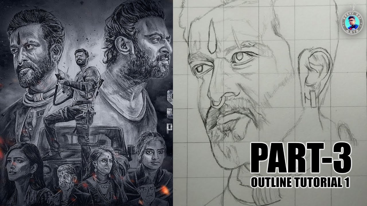 Salaar Ceasefire PART 3 Sketch ( OUTLINE TUTORIAL ) #PART3 #3 - YouTube