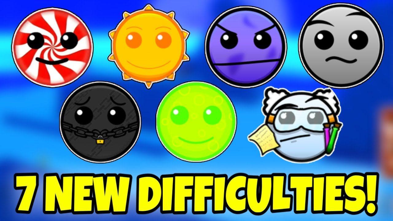 How to get ALL 7 NEW GEOMETRY DASH DIFFICULTIES in Find the Geometry ...