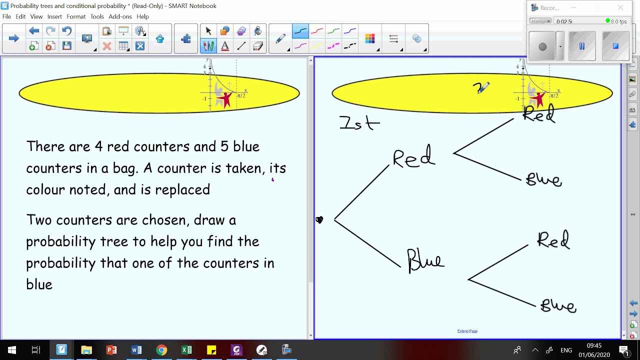 Probability Trees | Independent events worked examples part b - YouTube
