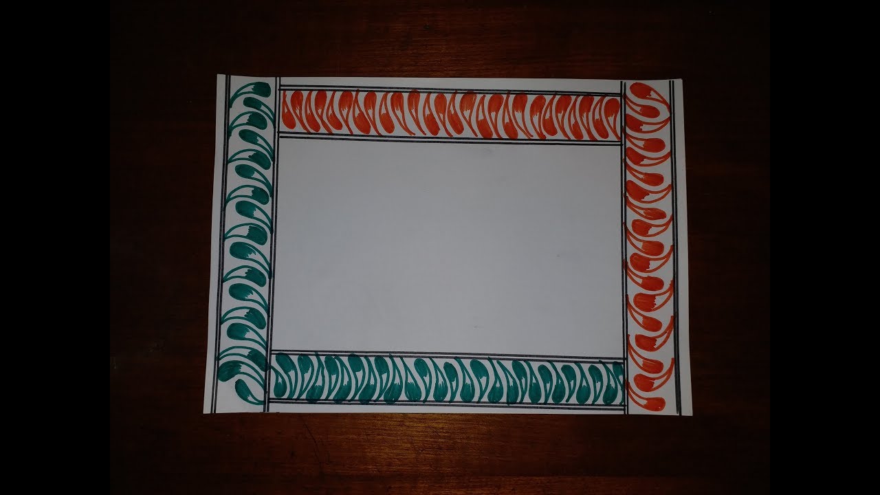 DIY || Simple, Easy & Decorative Border Design For Project File || Back ...