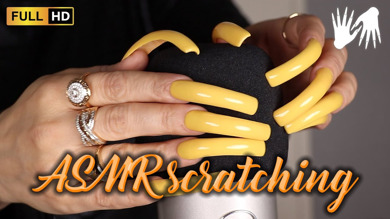 ASMR scratching YELLOW NAILS tapping - YouTube