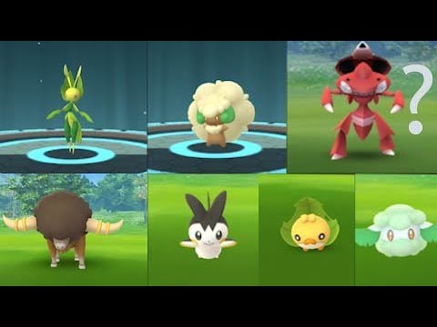 Unova week new pokemon Cottonee, Sewaddle & Emolga. Shiny Genesect ...