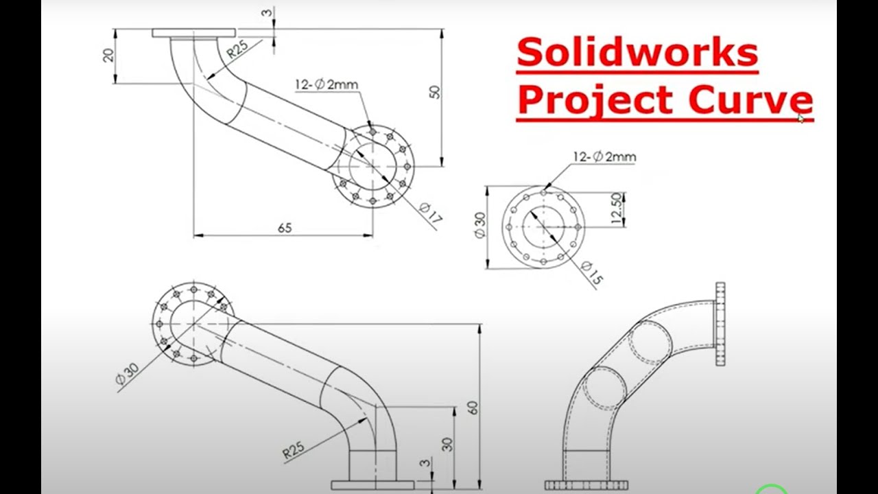 Tutoriel Solidworks pièce 13 Tuyau Project curve بلدارجة الجزايرية ...