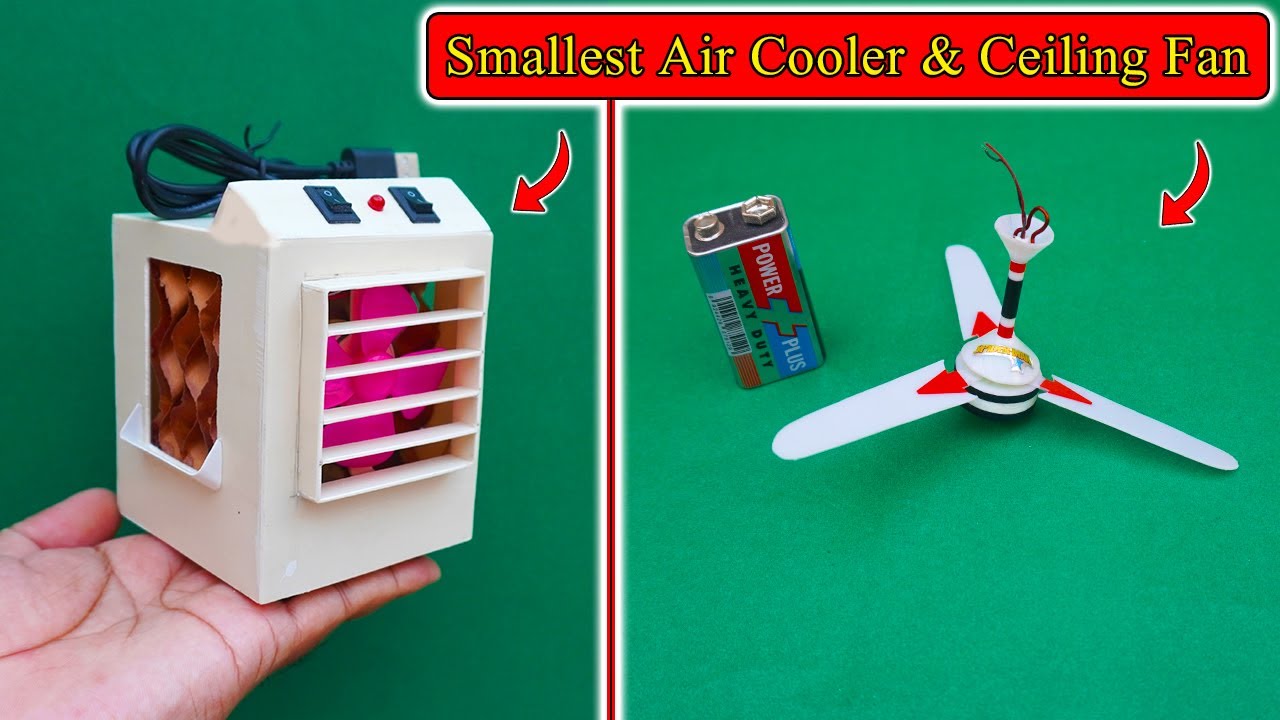 World's Smallest Ceiling Fan & Air Cooler Making At Home | USB Mini Air ...