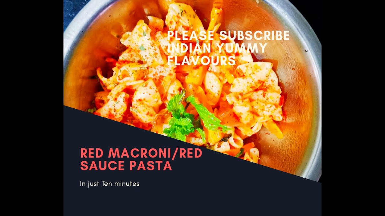 Red Pasta recipe | red sauce pasta |Macroni in ten minutes। लाल मैकरोनी ...