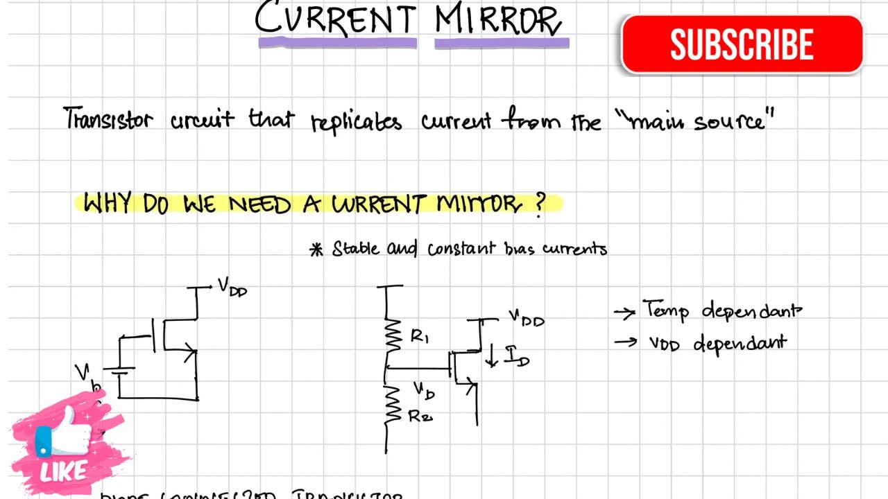 BASIC CURRENT MIRROR INTRO | MOSFET #cmos #analogelectronics # ...