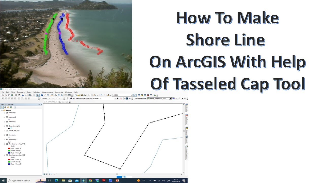 How To Make Shore line with Help Of Tasseled Cap Tool ][ On ArcGis ...