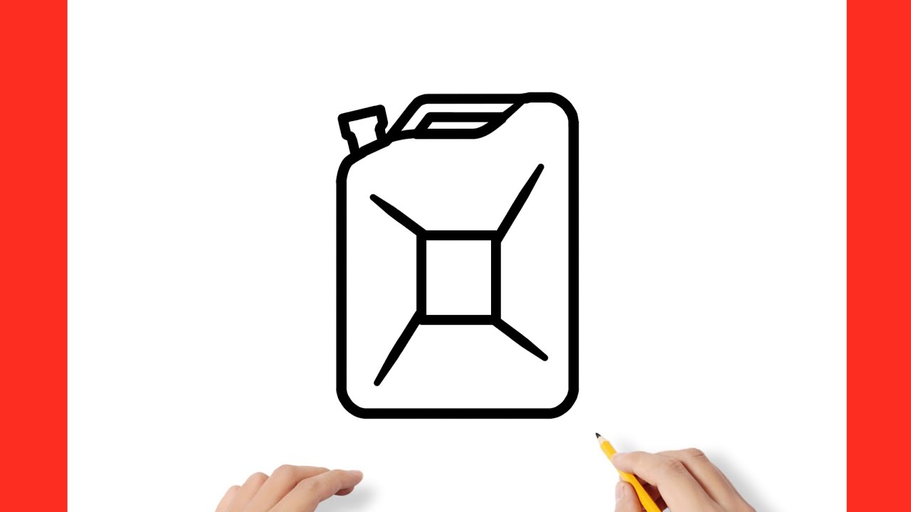 How to draw a CANISTER of GASOLINE step by step / drawing gas can easy ...