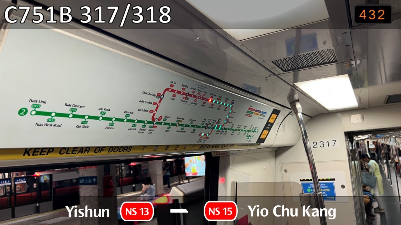 [Back on NSL after 112 Days][SMRT] KNS C751B ~ 317/318 NS13 Yishun → ...