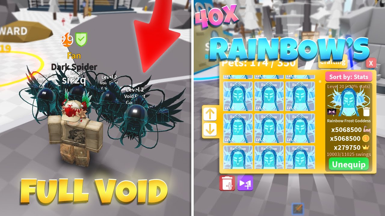 *NEW* Crafting 40 Rainbow Frost Goddess And Got Full Void Team In Saber Simulator! (Roblox ...