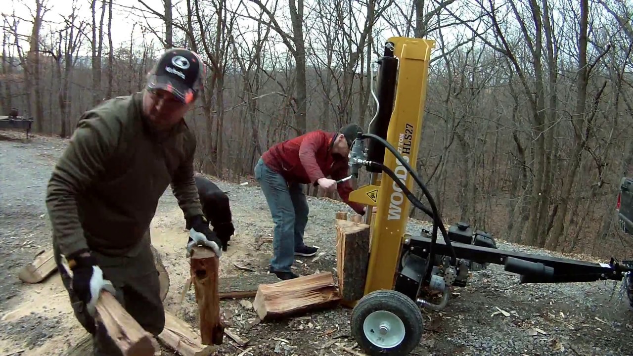 WOODS HLS27 Gas Log Splitter with 4 Way Blade - YouTube