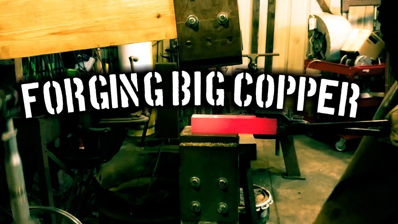 Using the Beam Hammer to Forge a BIG Copper Bar! - YouTube
