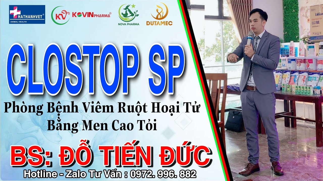 Phòng bệnh viêm ruột hoại tử bằng men cao tỏi CLOSTOP SP - YouTube