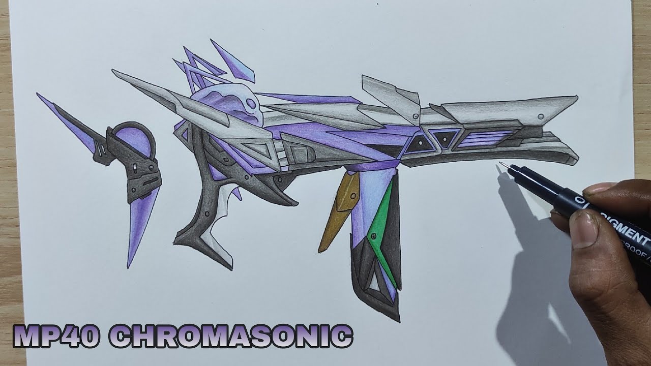 EVO GUN MP40 CHROMASONIC DRAWING || Cara menggambar Evo Mp40 2 juta ...
