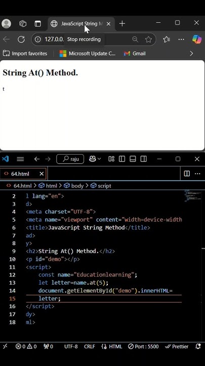 𝐉𝐚𝐯𝐚𝐒𝐜𝐫𝐢𝐩𝐭 𝐒𝐭𝐫𝐢𝐧𝐠 𝐀𝐭() | #javascript #js #strings #character #html #css #method ...