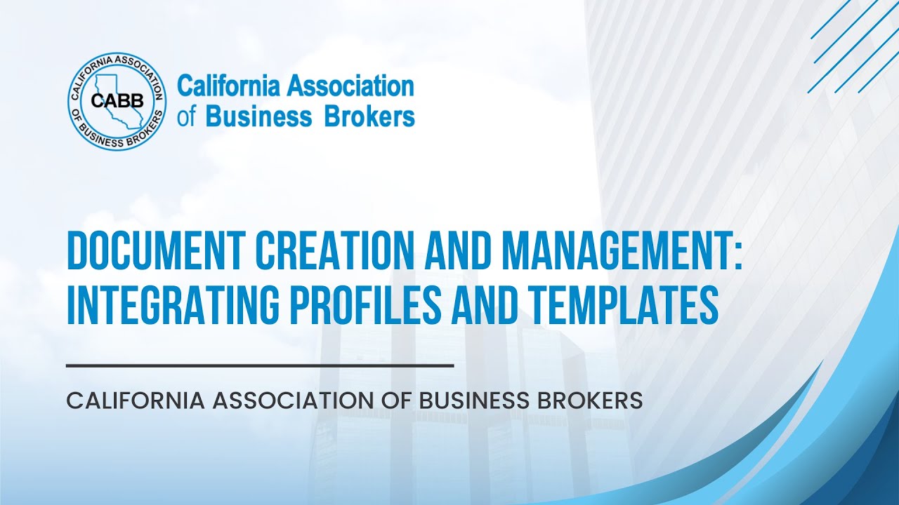 Document Creation and Management: Integrating Profiles and Templates ...