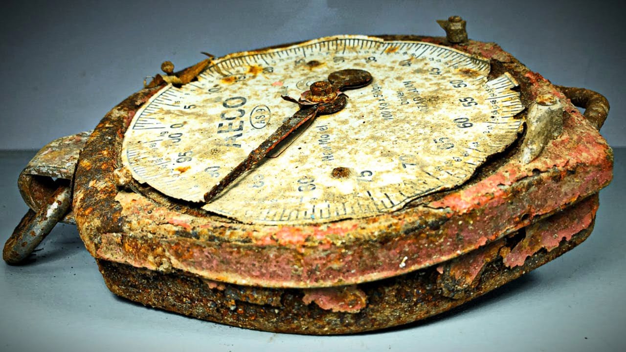 Restoration of Old Rusty Mechanical Scales - YouTube