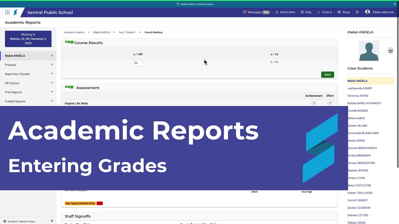 Academic Reports | Entering grades into your reports - YouTube