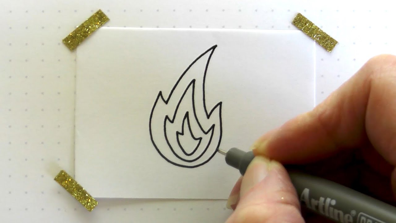 How To Draw Flames | Quick and Easy Doodle Ideas | bujoTIGER - YouTube