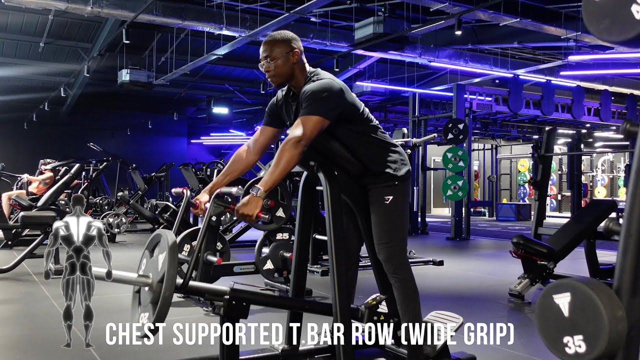 How to Do a Chest Supported T Bar Row Wide Grip | Exercise Tutorial ...
