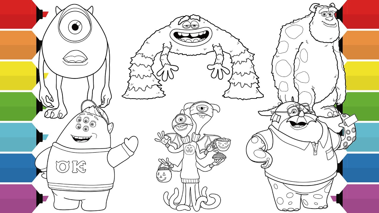 Coloring Mike Wazowski, James P. Sullivan | Monsters University ...