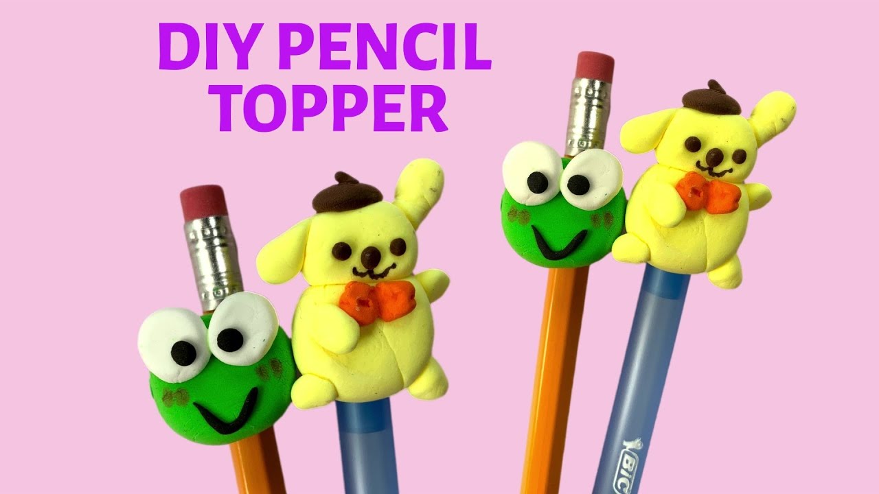 DIY cute pencil toppers-DIY kawaii pen topper, Air Dry Clay Sanrio pen ...