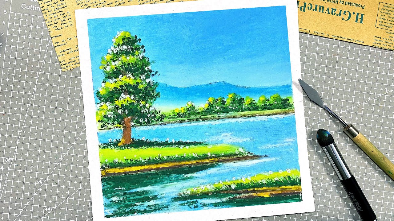 Oil Pastel Drawing | How to draw landscape | Paint Step by Step 油画棒手绘教程 ...