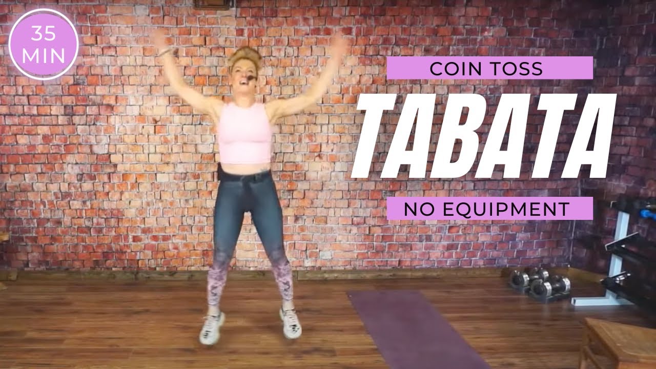 COIN TOSS FUN TABATA HIIT WORKOUT!! NO equipment Cardio - YouTube
