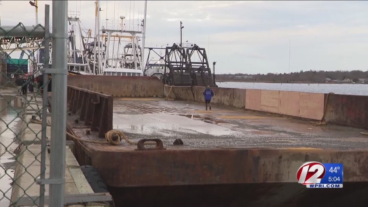 Barge capsizes in New Bedford Harbor - YouTube