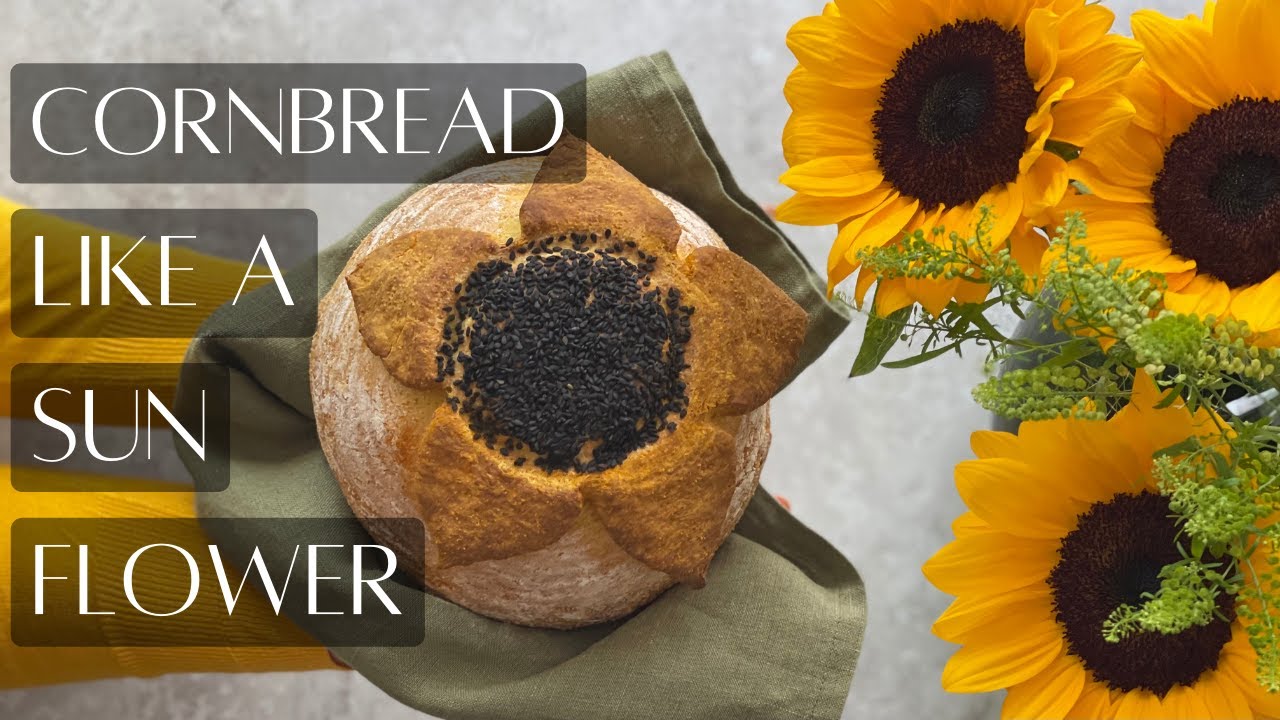 How to make cornbread - like a sunflower [With Recipe] - YouTube