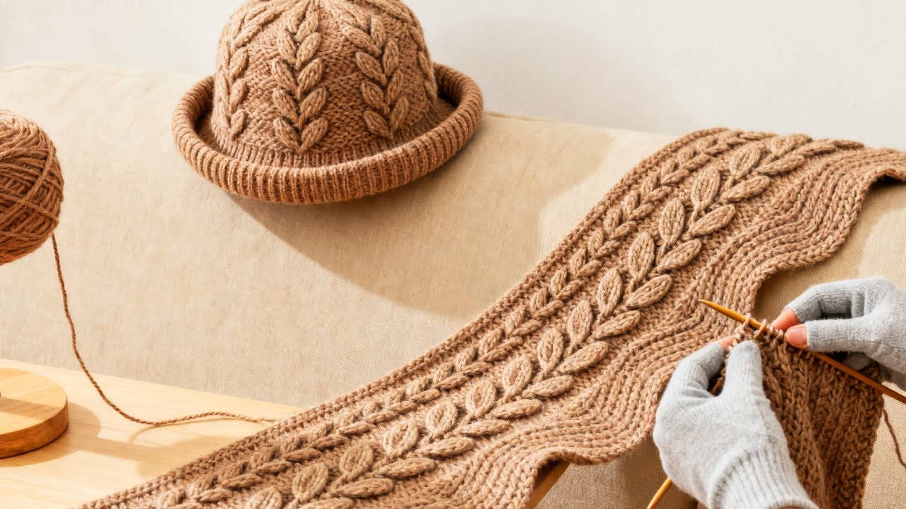 How to Knit the Olive Pattern Stylish for Scarves - YouTube